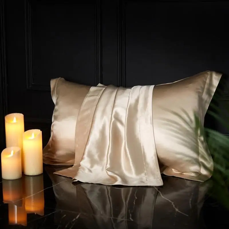 22 Momme 100% Pure Mulberry Silk Pillowcase (Set of 2) Luxury Designer ...