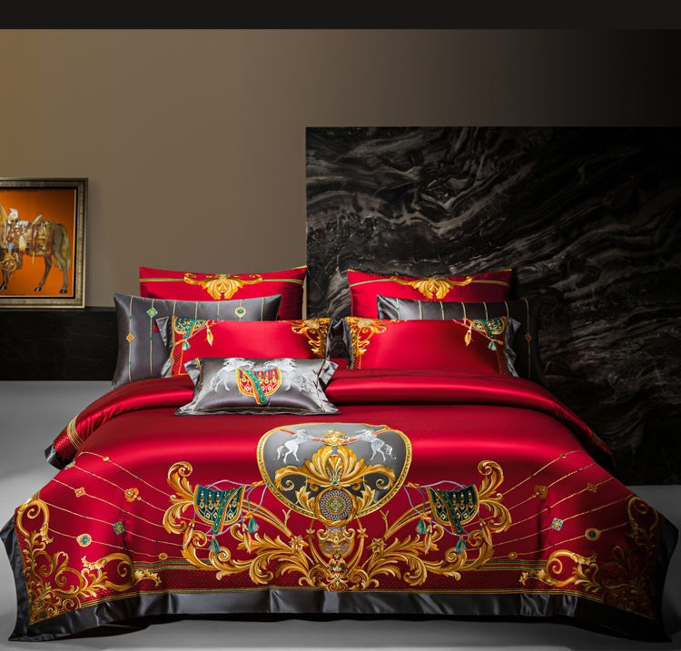 Aristocrat Red Luxury Designer Bedding Set – Roomie Design