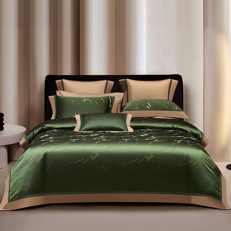 Emerald Opulence Duvet Cover Set Luxury Designer Bedding Set – Roomie ...