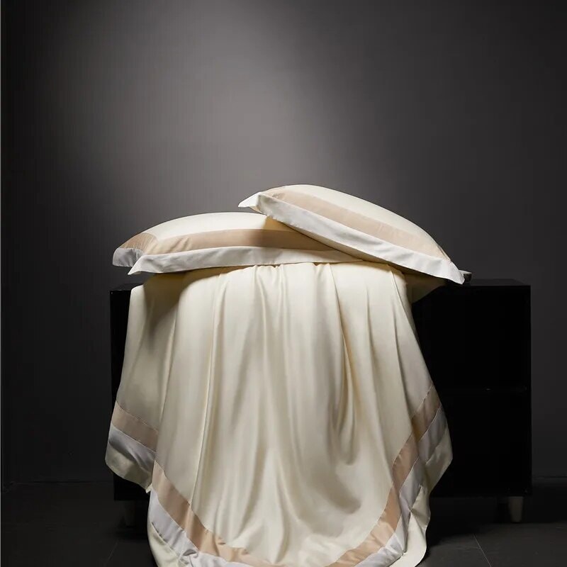 Linear Cream Duvet Cover Set Luxury Designer Bedding Set – Roomie Design