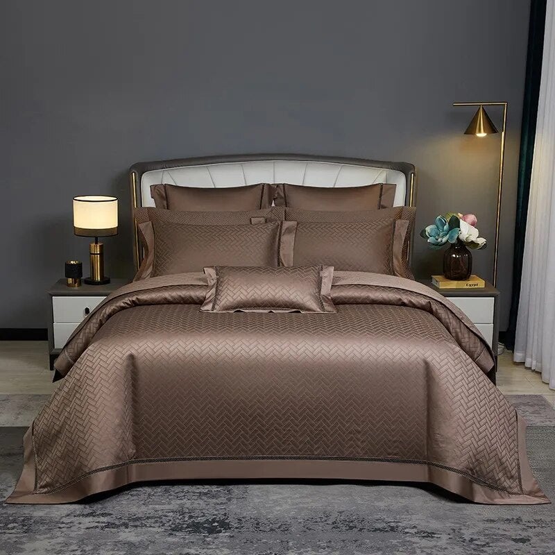 Luxe Brown 1000 TC Duvet Cover Luxury Designer Bedding Set – Roomie Design