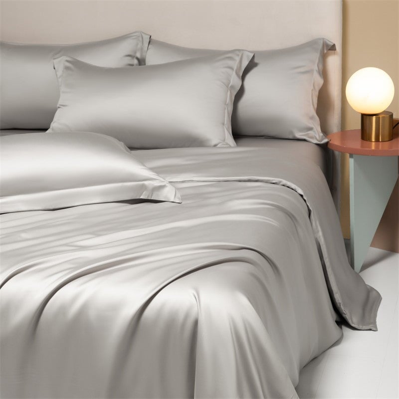 Freya Light Grey Eucalyptus Lyocell Luxury Designer Bedding Set ...