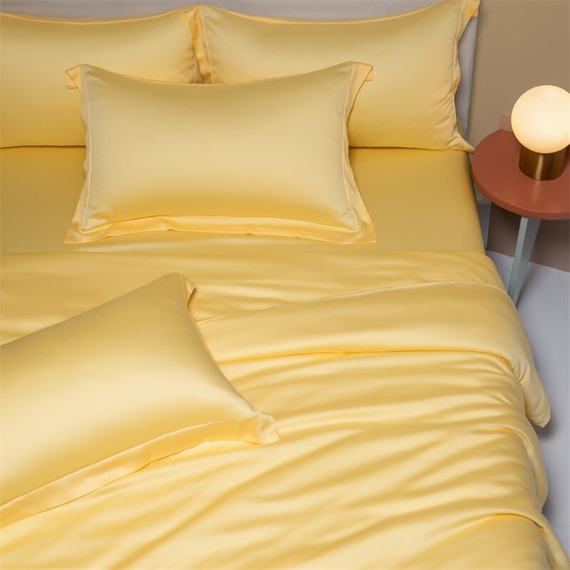 Freya Yellow Eucalyptus Lyocell Luxury Designer Bedding Set – Roomie Design