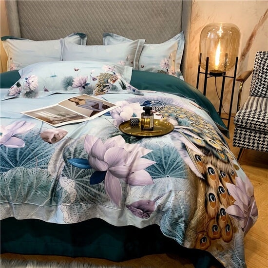 Lotus Blossom Egyptian Cover Duvet Cover Set Luxury Designer Bedding ...