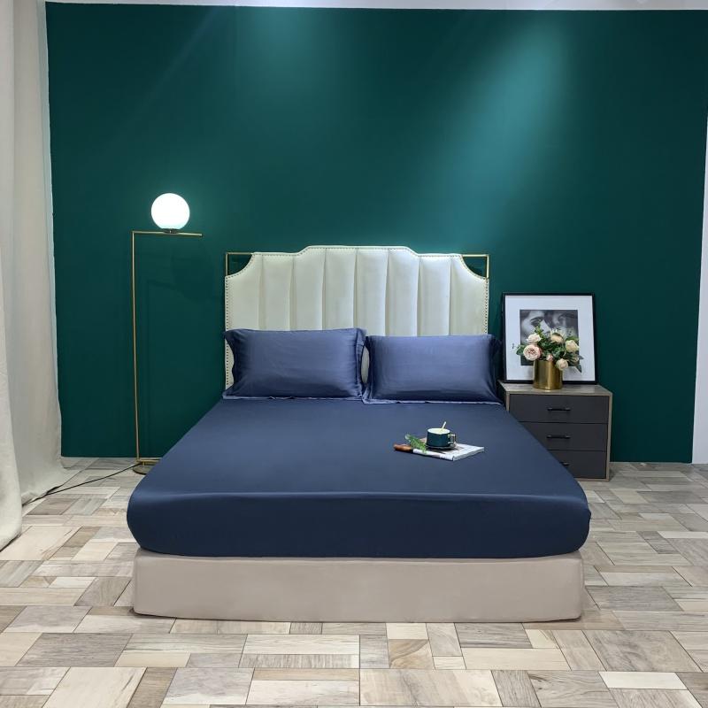 Lyocell Dark Blue Fitted 3 Piece Sheet Set – Roomie Design
