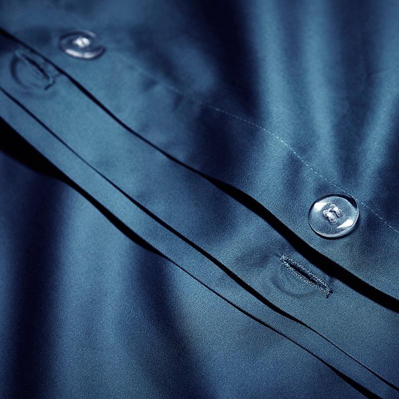 Midnight Blue Golden Jacquard Duvet Cover Set Luxury Designer Bedding ...