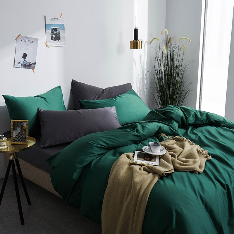 Core Egyptian Cotton Forest Green Luxury Designer Bedding Set – Roomie ...