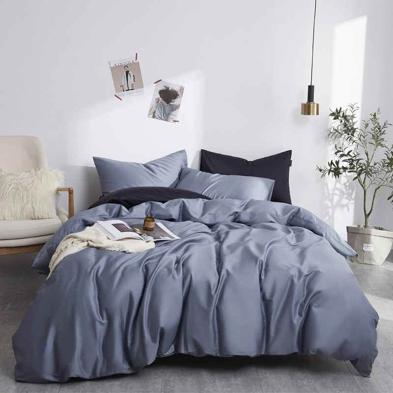 Core Egyptian Cotton Rock Blue Luxury Designer Bedding Set – Roomie Design