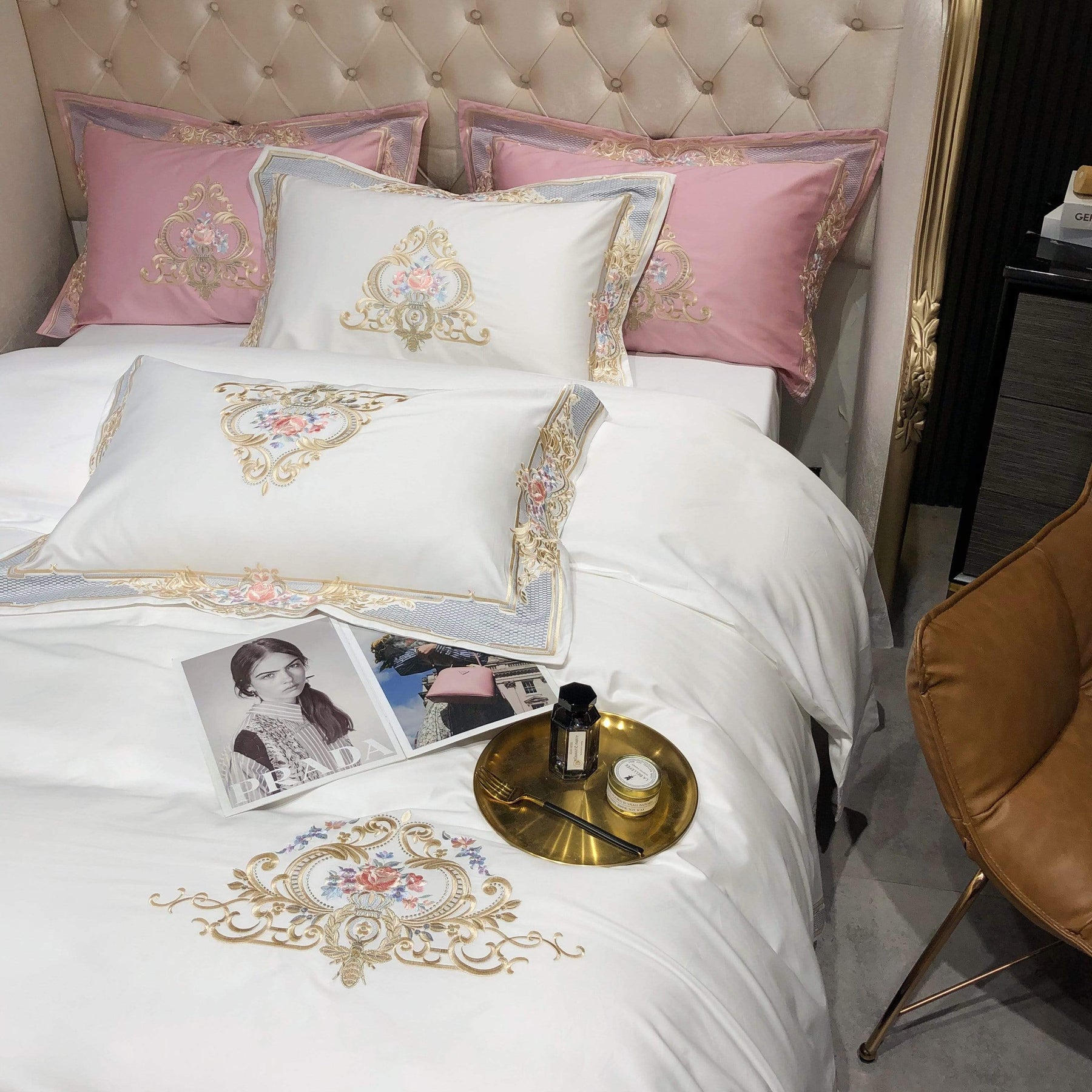 Royal Crown Duvet Cover Set (Egyptian Cotton, 1000 TC) Luxury Designer ...